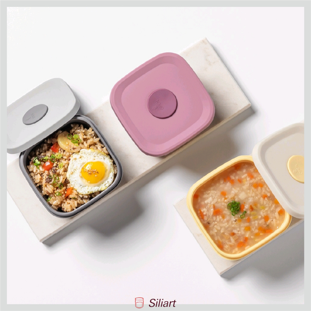 KITCHEN FACTORY Platinum Silicone Airtight Food Storage Container with ...