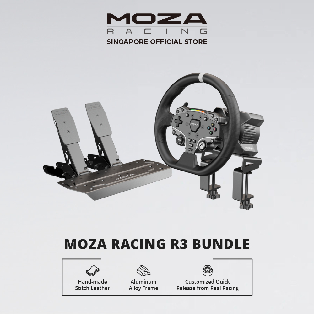 MOZA R3 bundle (3.9nm base+ Steering wheel+ Pedals+Table Clamp ...