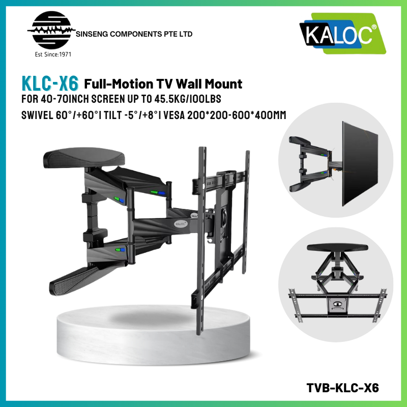 KALOC X6 40-70 inch TV Bracket Double Arm Full Motion Swivel Wall Mount ...