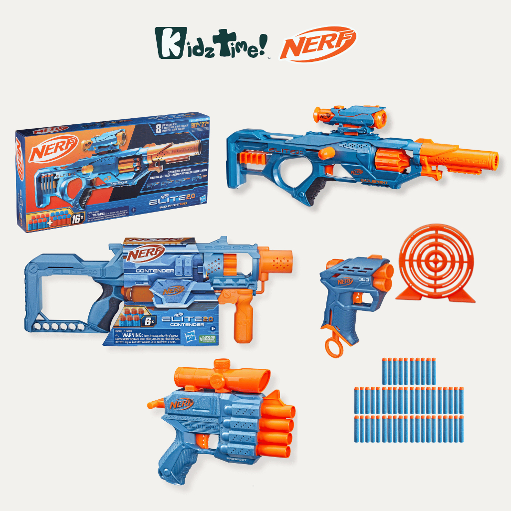 Kidztime x Nerf Elite Guns Collection: Elite Jr, Elite 2.0 blaster, Duo ...