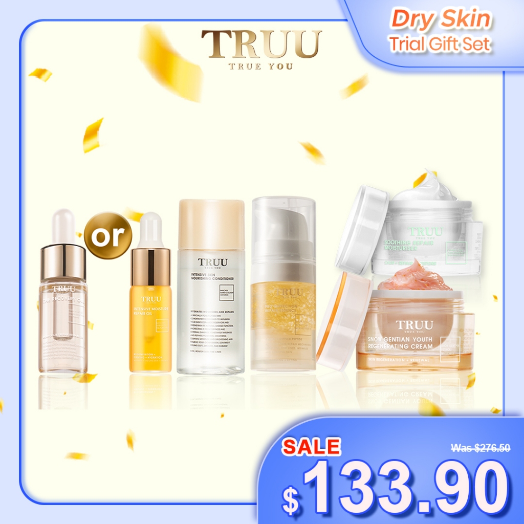[Dry Skin] TRUU Trial Set - Toner + Repair Serum + Moisturizer + Night ...