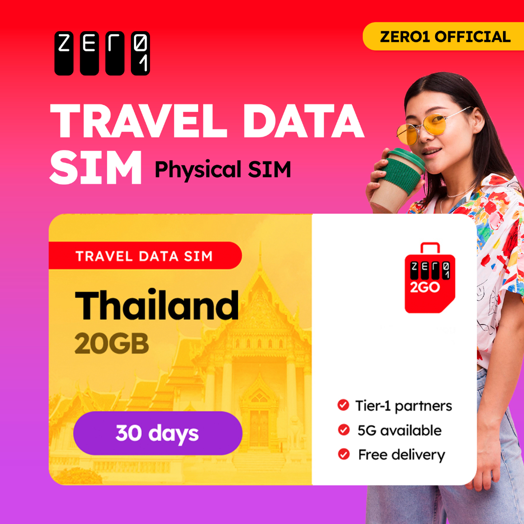 Thailand SIM Card 30 days 20GB Data | 4G/5G | Zero1 2GO full speed ...