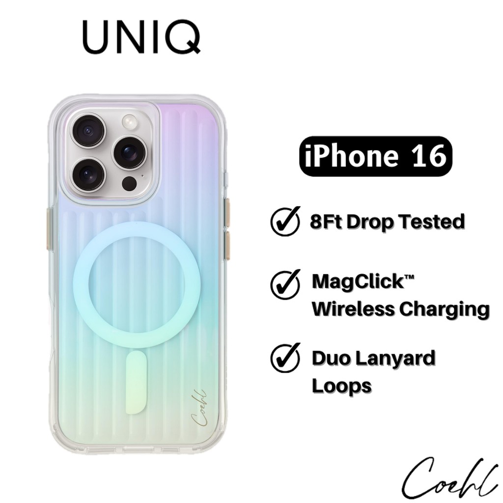 UNIQ Coehl Linear MagClick iPhone 16 / Pro / Pro Max Back Case Phone ...