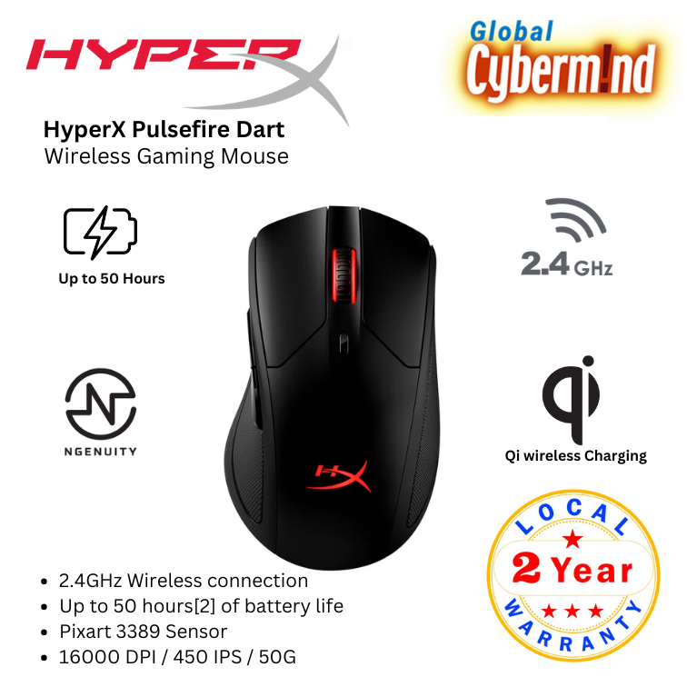 HyperX Pulsefire Dart Wireless gaming mouse - 2 Years Local Warranty | Shopee Singapore