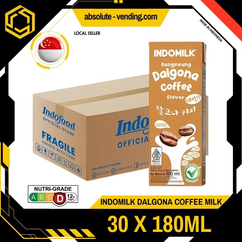 INDOMILK Korean Dalgona Coffee Milk 180ML X 30 (TETRA) | Shopee Singapore