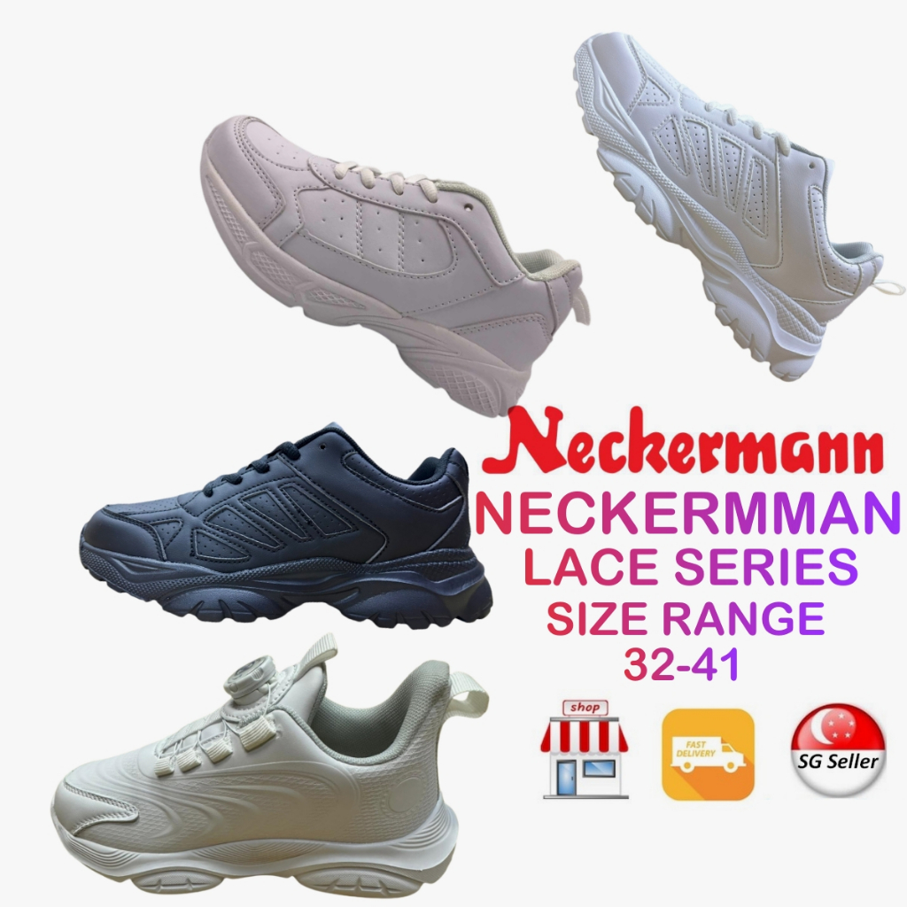 Neckermann MIX SERIES Size 32-41 Lace School Shoes Black White Sports ...