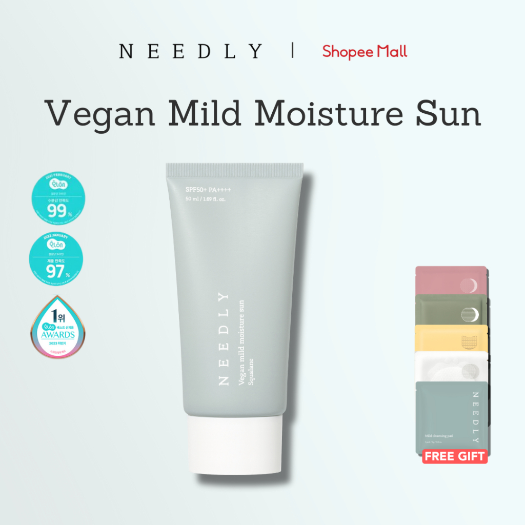 [NEEDLY] Vegan Mild Moisture Sun Squalane SPF 50+ PA++++ 50ml | Shopee ...