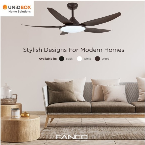 Fanco tributo Designer ceiling fan with light, 5 blades, 46/56 inch dc ...