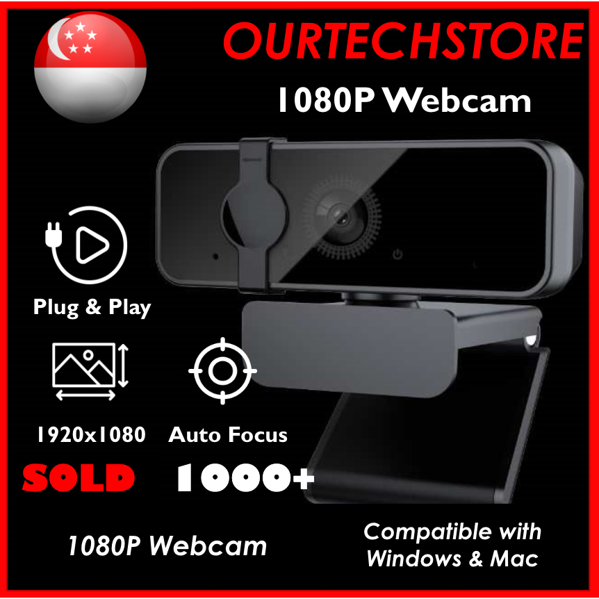 【SG 🇸🇬 Ready Stock】Webcam With Built-in Microphone + Privacy Cover ...