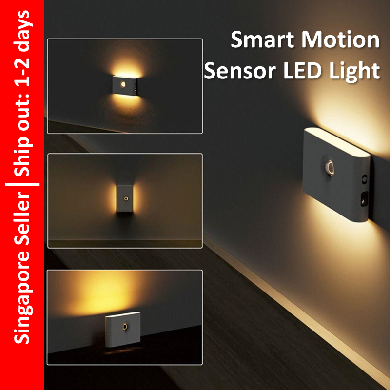 [SG Ready Stock] LED Smart Sensor Night Light Wireless USB Rechargeable ...