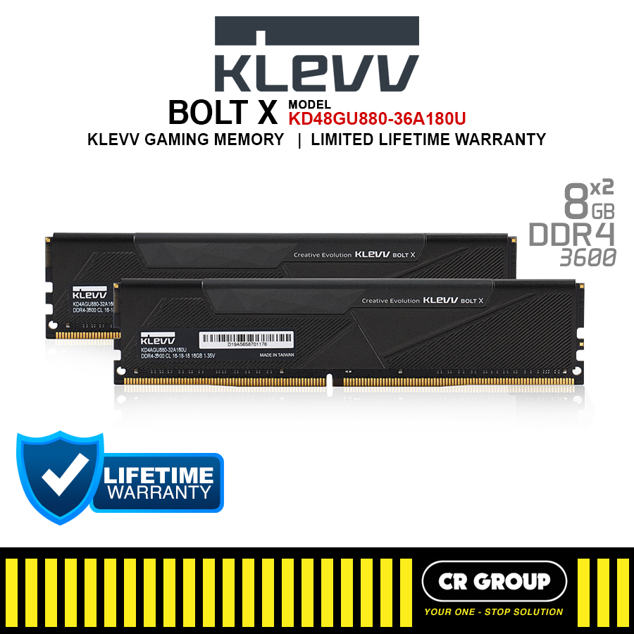 KLEVV BOLT X DDR4 3600 CL18 (2x8GB)/(2x16GB) RAM (Limited Lifetime ...