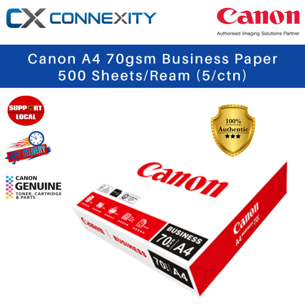 Canon 70gsm Business A4 Paper [1 ream: 500 sheets] Canon A4 Paper Canon 70gsm A4 Paper Canon ...