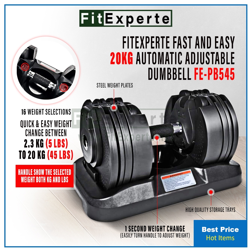 FitExperte (1 Unit) 20kg 1Second Weight Change SelectTech Power Block ...