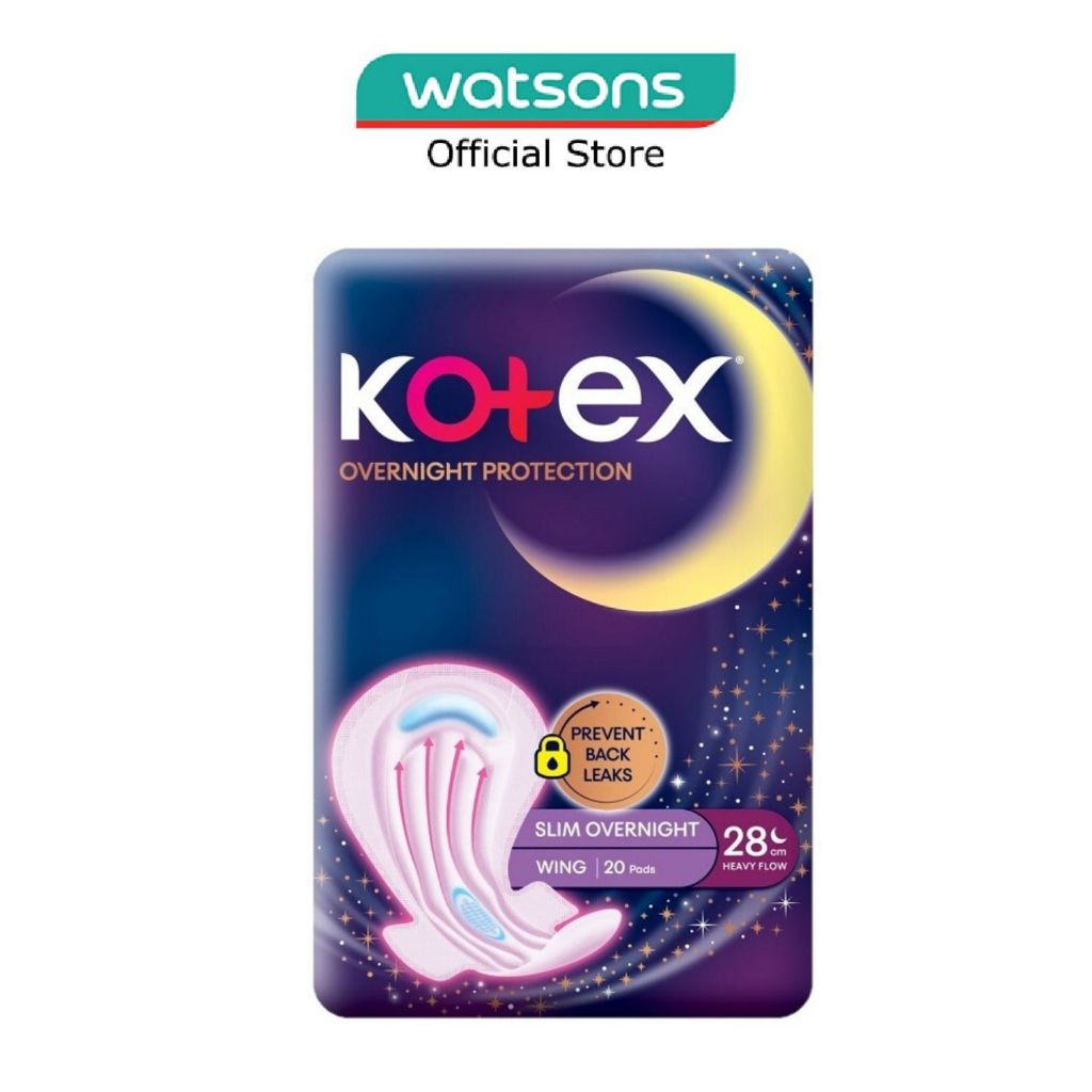 KOTEX Soft & Smooth 360° Protection Slim Overnight Sanitary Pad Wing ...