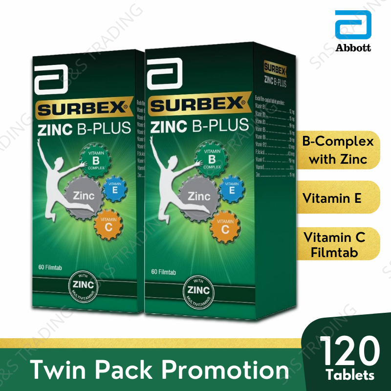 [Expiry:2026] Abbott Surbex Zinc B Plus 60 Tabs (Multivitamin mineral ...
