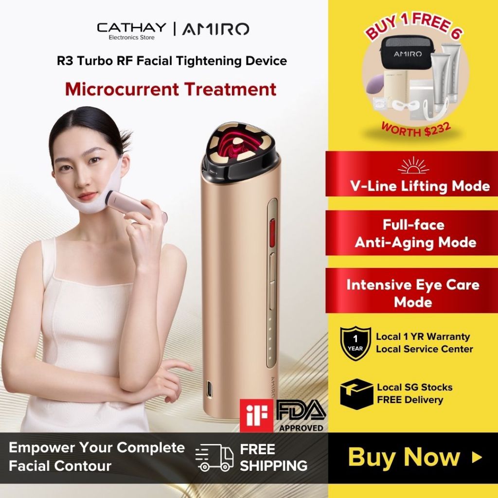 [SG Ready Stock] AMIRO R3 Turbo RF Facial Tightening Device | Microcurrent Treatment, Uplift ...