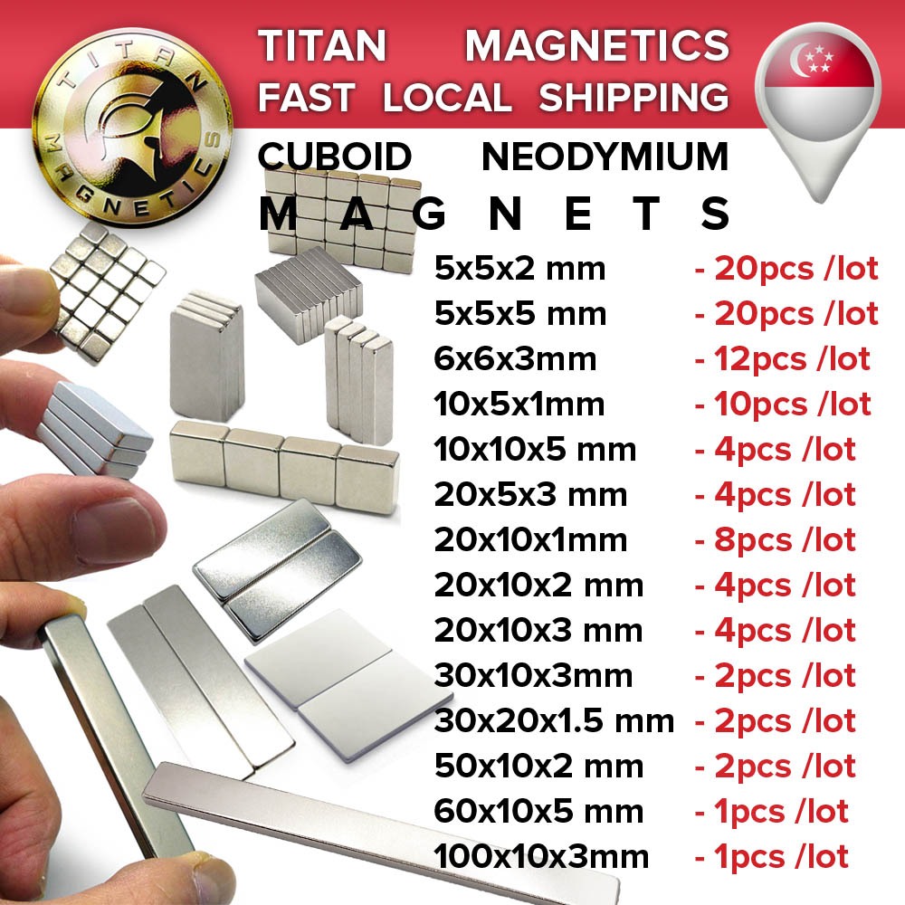 Neodymium Magnets Cuboid Rectangle Block Square Magnets N35, N38, N42 ...