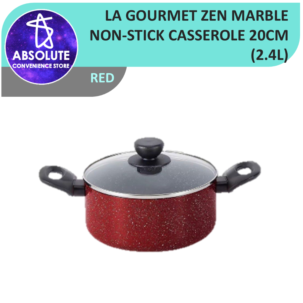 La gourmet Shogun Zen 20cm Casserole Red with Lid | Shopee Singapore