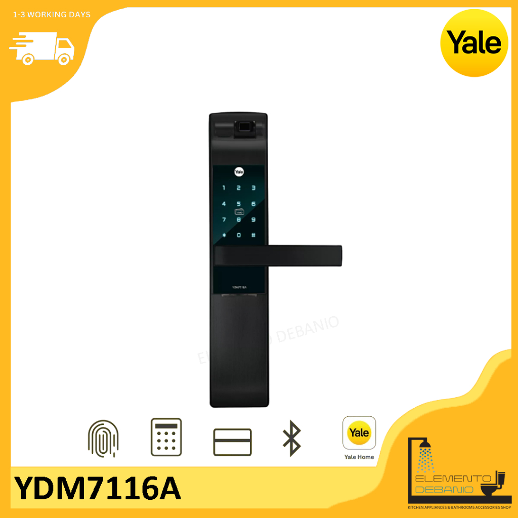 Yale YDM7116A (5 ways of access) MATT BLACK (4-in-1) Lock - Yale Home ...