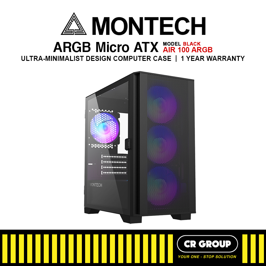 MONTECH AIR 100 ARGB MATX Black/White PC Case(1Yr Warranty) | Shopee ...