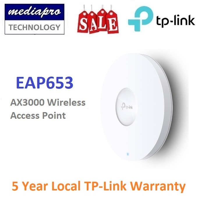 TP-LINK EAP653 AX3000 WiFi 6 Wireless PoE Access Point, Omada Mesh (w/o ...