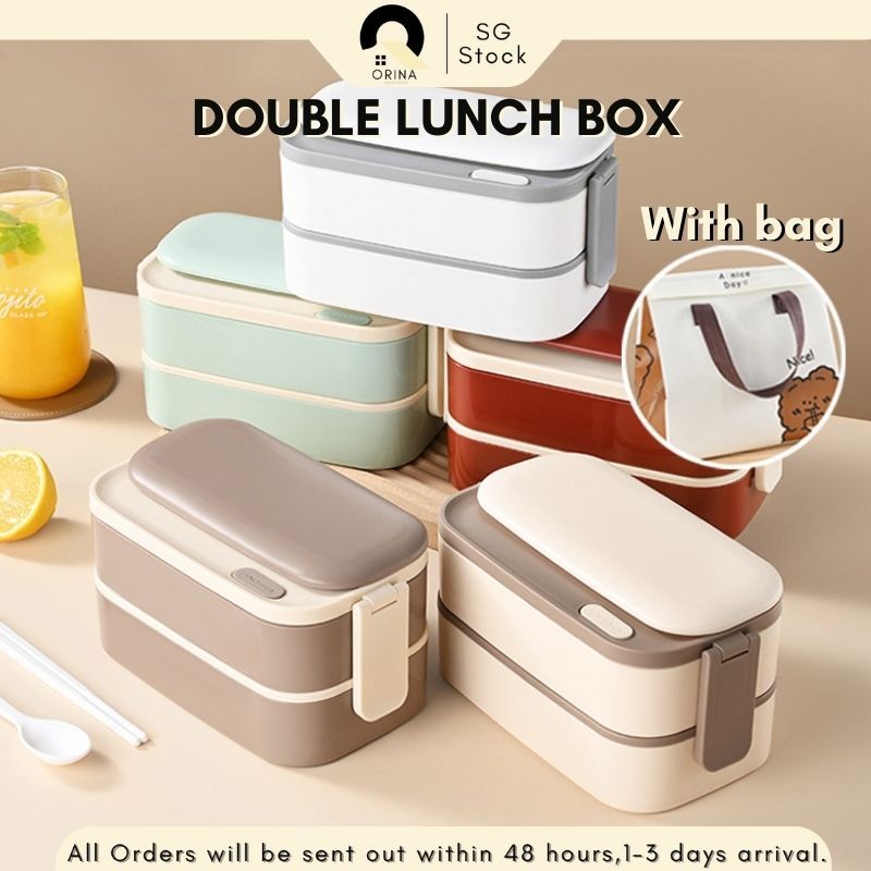 [SG] 1400ml Lunch Box with Compartment Stainless Steel Lunch Box ...