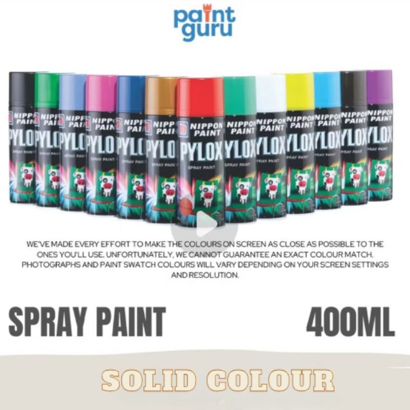 Nippon Pylox Spray Paint solid colour 400cc | Shopee Singapore