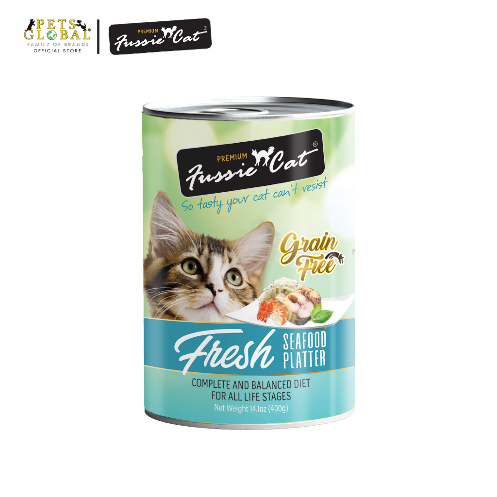 Fussie Cat Fresh Seafood Platter Wet Cat Food (400g x 24 cans) | Shopee ...