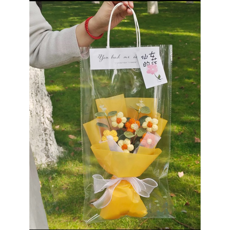 [SG READY STOCK] BIG BOUQUET OF CROCHET PUFF FLOWER VALENTINE'S DAY ...