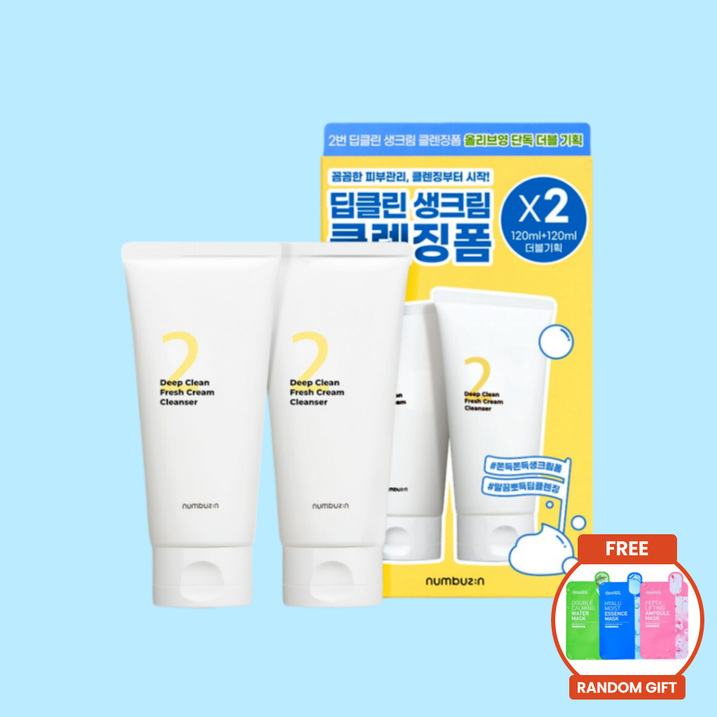 [Numbuzin] No. 2 Deep Clean Fresh Cream Cleanser Double Set (120mL ...