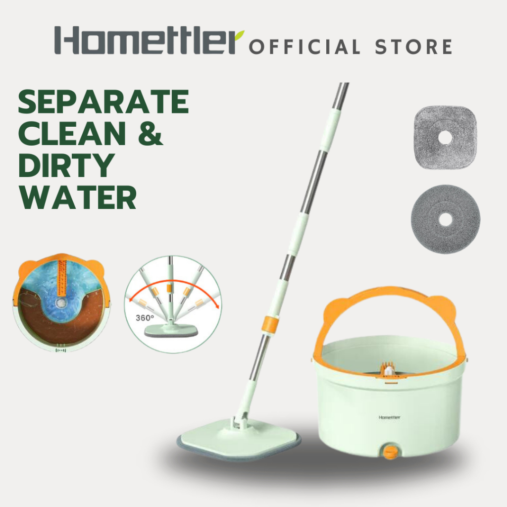 Homettler CoolMop Happy Spin Mop Set and Bucket System Set CW006 ...