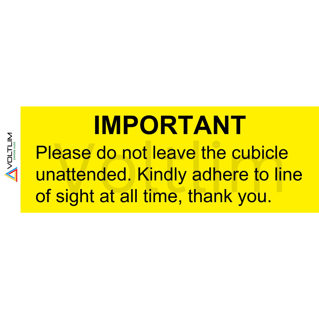 Important Please Do Not Leave Cubicle Label Sticker 210mm x 70mm ...