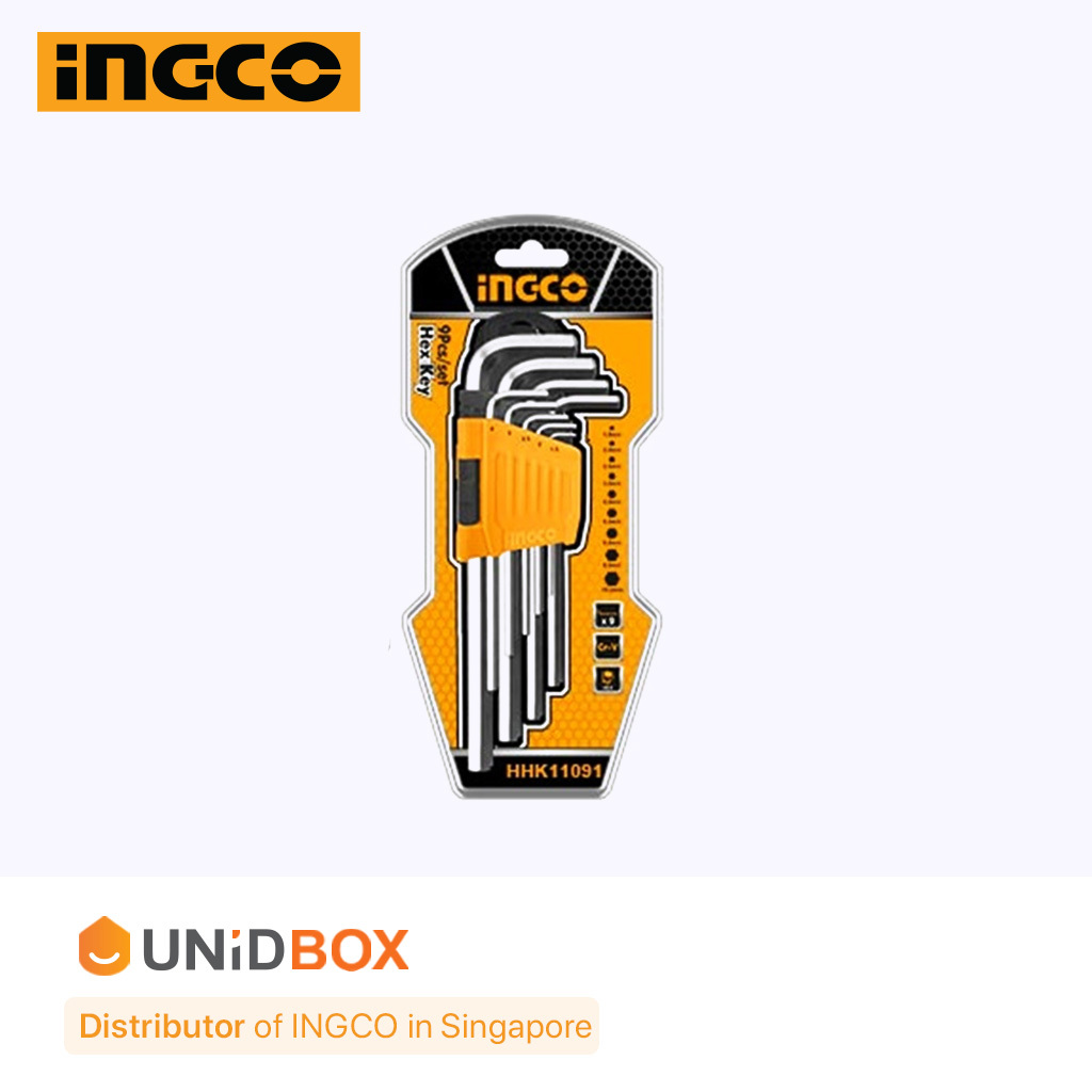 INGCO HHK11091 9Pcs Long Arm Hex Key Set(1.5-10MM) | Shopee Singapore