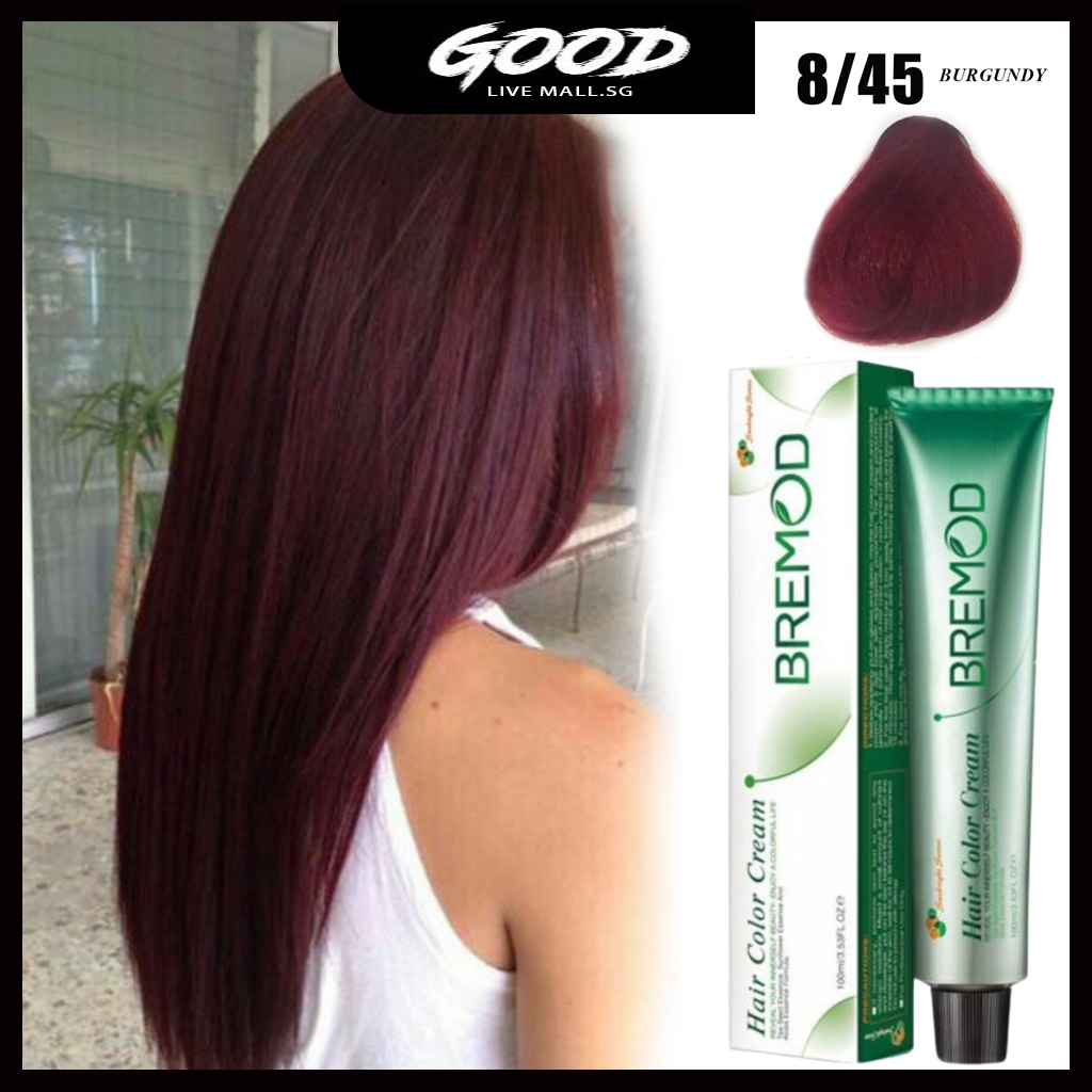 [HALAL] BREMOD 8/45 Burgundy Red Hair Color Professional Salon Hair ...