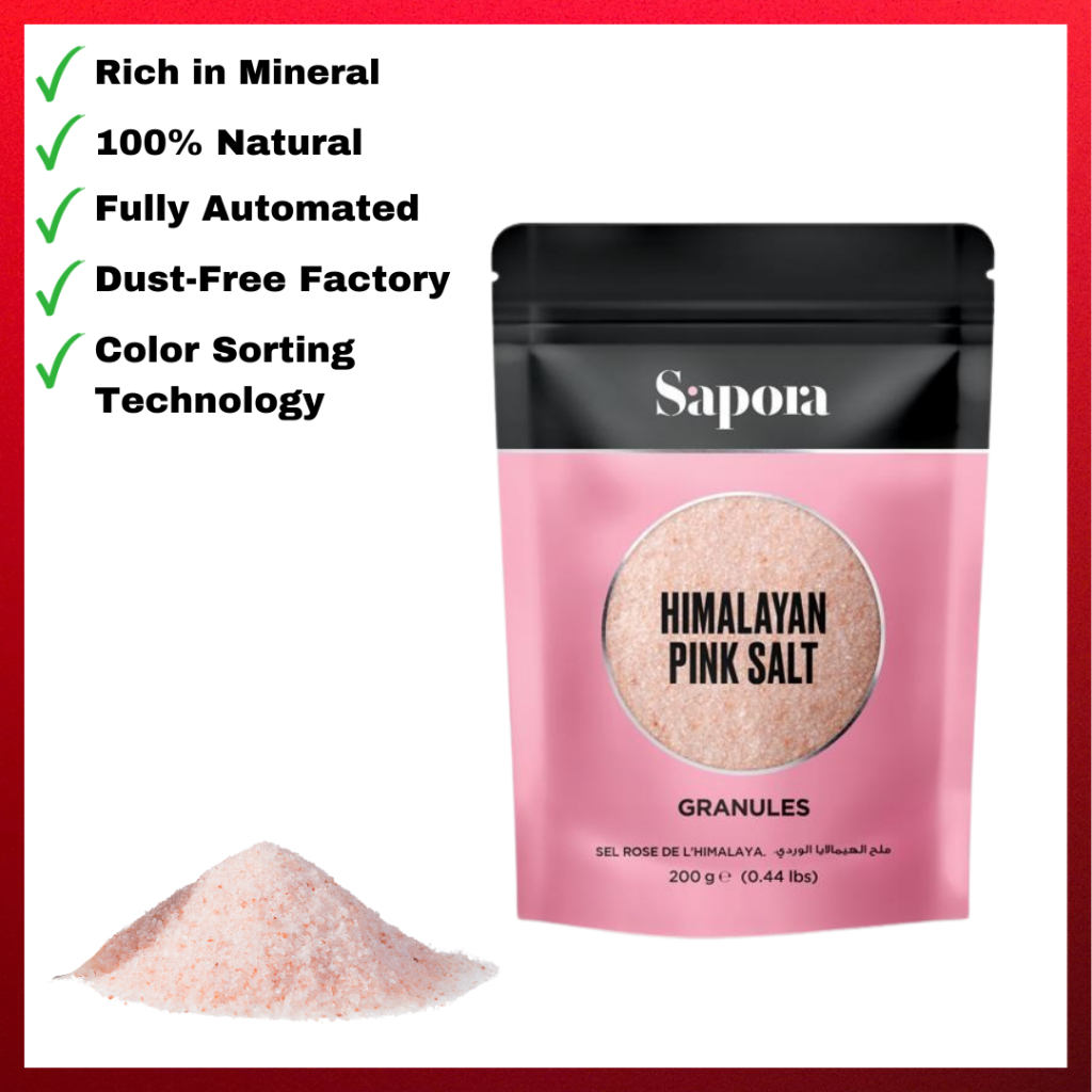 (Import from Dubai) SAPORA Himalayan Pink Salt Granules (200g) 喜马拉雅粉盐 ...