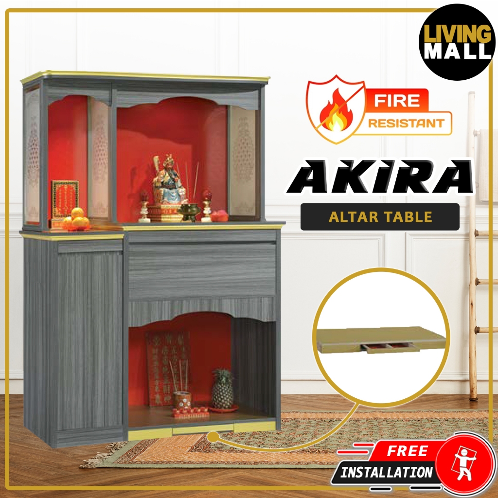 Living Mall Akira Oriental Altar Table with Top Altar Cabinet Fire ...