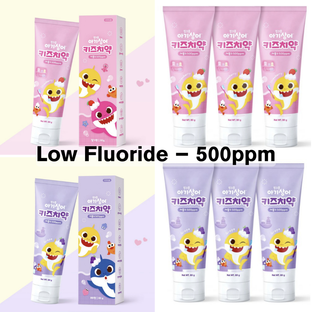 ATEX Pinkfong Baby Shark Kids Toothpaste 80g / Low Fluoride 500ppm ...