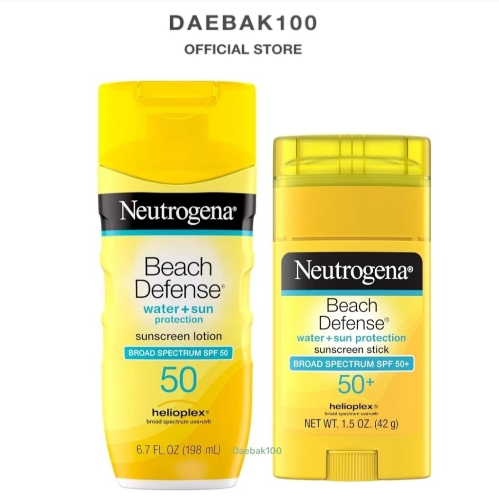 Neutrogena Beach Defense Sunscreen Body Lotion SPF50 / Sunstick SPF50 ...