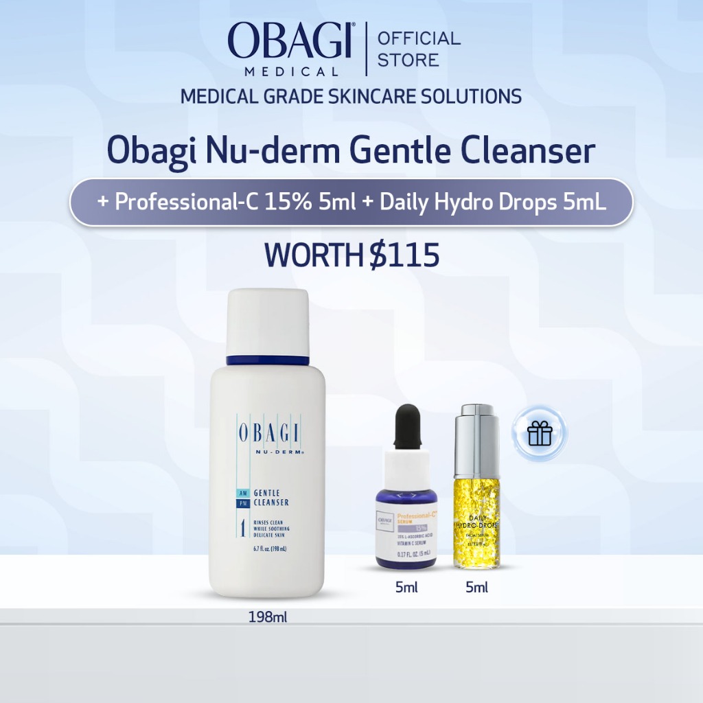 Obagi Gentle Cleanser 198ml + Pro-C 15% 5ml + Daily Hydro-Drops 5ml ...