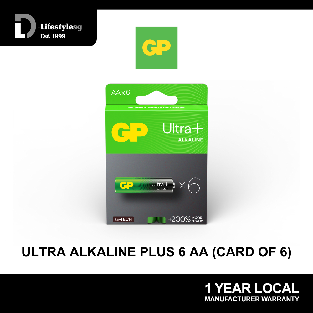 GP Ultra Alkaline Plus 6 AA (Card of 6) | Shopee Singapore