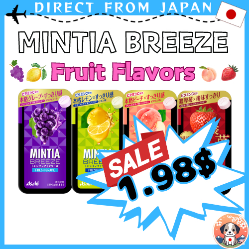 Asahi Group Foods Mintia BIG SIZE long-lasting Breeze Fruit Flavors Flesh Grape Flesh Lemon ...