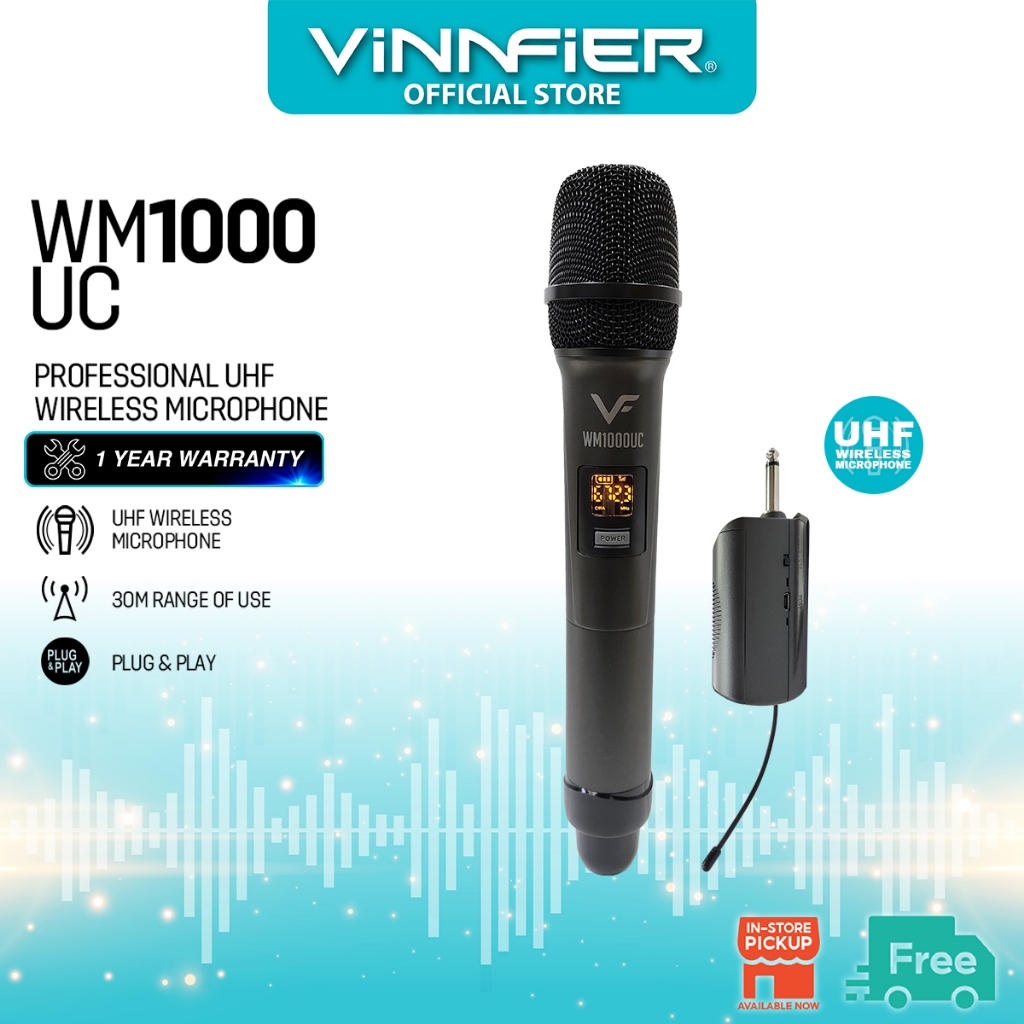 Vinnfier VF WM1000UC Professional UHF Wireless Microphone with ...