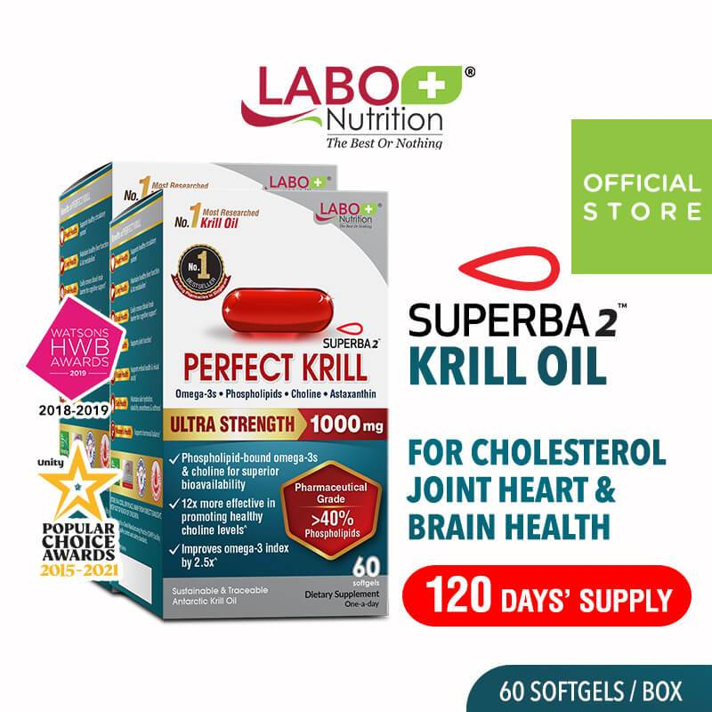 [2 Boxes]LABO Nutrition Perfect Krill 1000mg Antarctic Krill Oil Omega ...