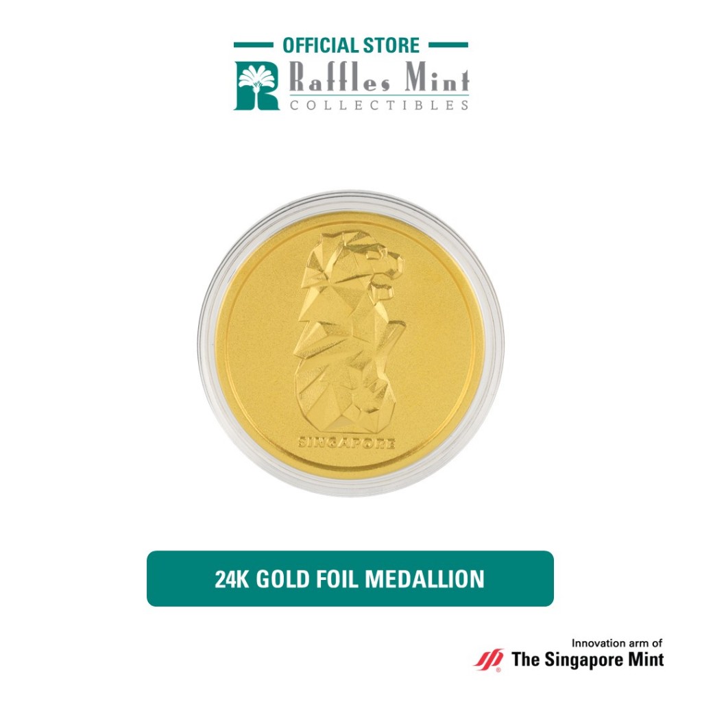 Merlion 24K Gold Foil Medallion [The Singapore Mint] | Shopee Singapore