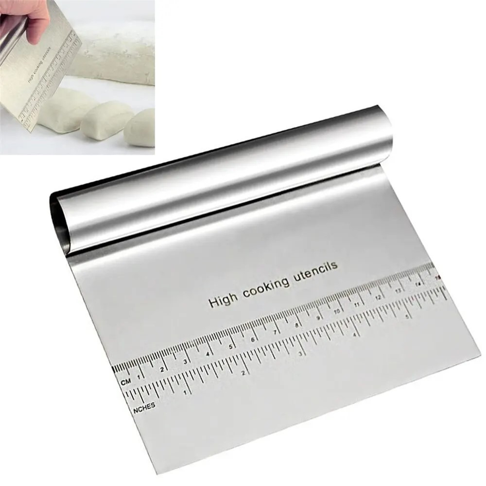Stainless steel dough cutter pastry scraper pizza cutter chopper with ...