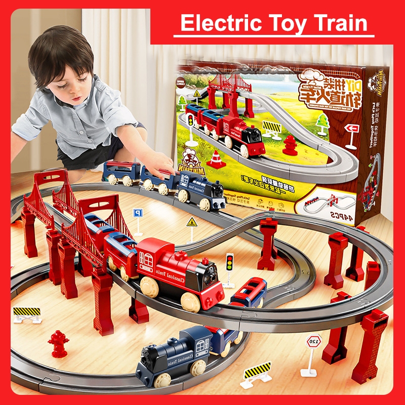【SG Stock】 Electric Rail Train Track DIY Assembling Play Set Rail Car ...