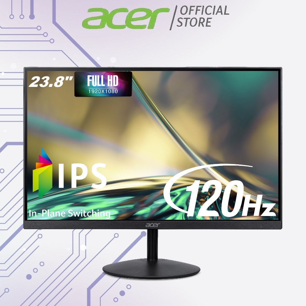 Acer SA242Y G0 23.8" FHD Ultra-Thin IPS Display Monitor with 120Hz ...