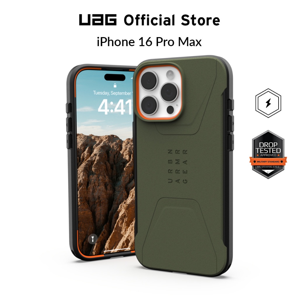 UAG iPhone 16 Pro Max Case Civilian Magnetic Case Built-in Magnet Drop ...
