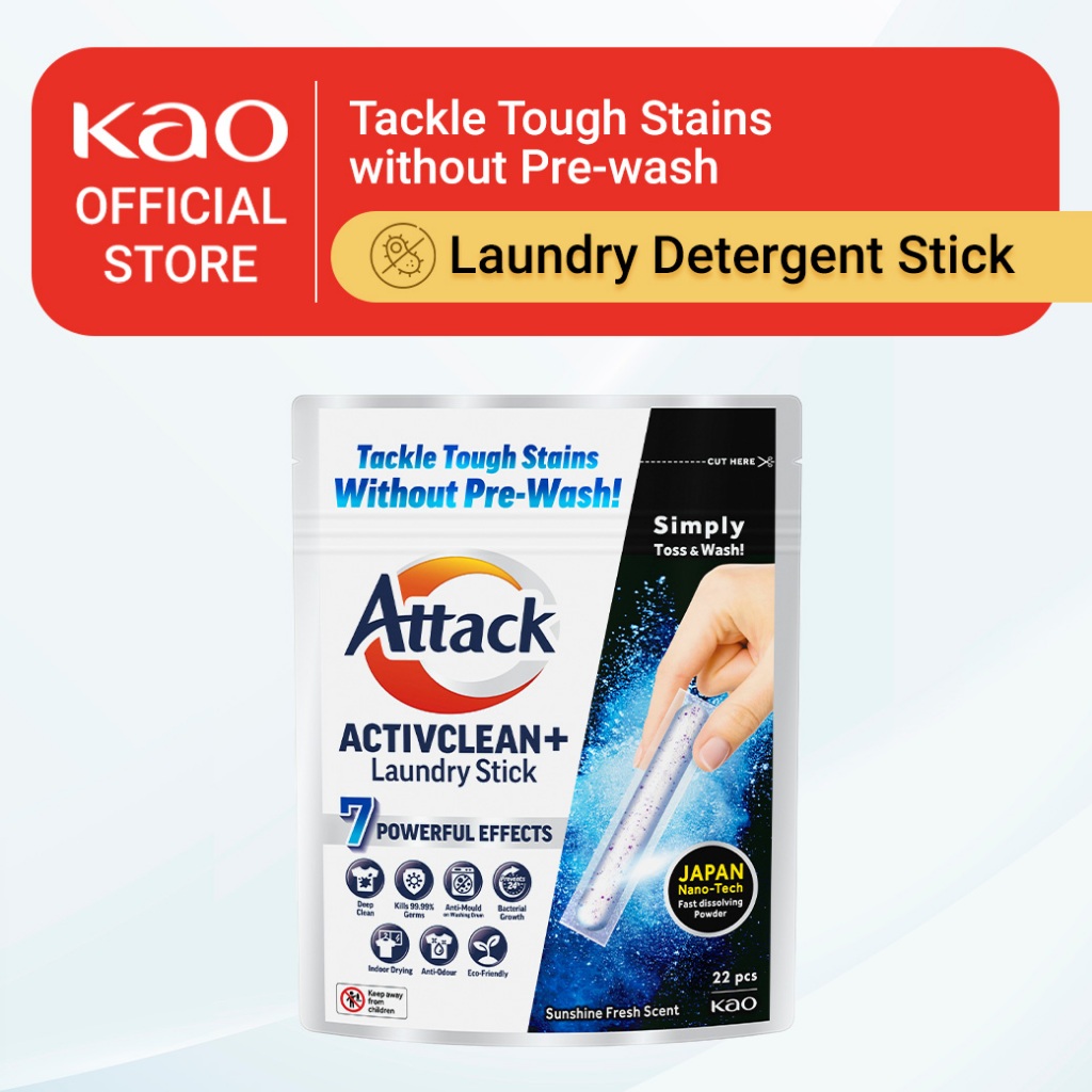 Attack ActivClean+ Laundry Stick (22Pc) | Shopee Singapore