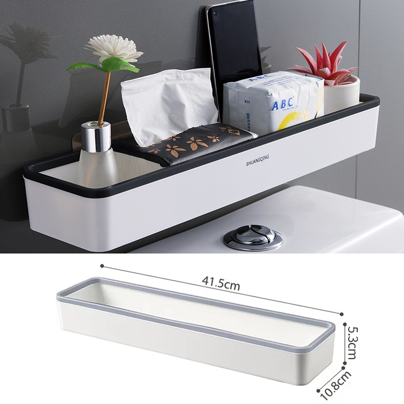 🇸🇬Nordic Bathroom Shelf No Punch Restroom Rack Toilet Rack Bathroom ...